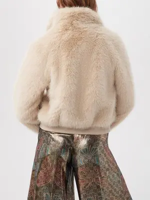 Trina Turk Morris Faux Fur Coat - Natural
