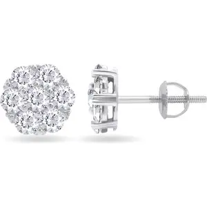 DONATELLO GIAN Sterling Cubic Zirconia Flower Earrings - Silver