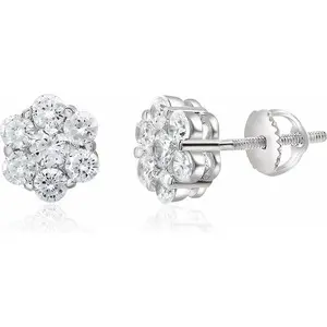 DONATELLO GIAN Sterling Cubic Zirconia Flower Earrings - Silver