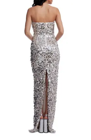 Dress The Population Vada Paillette Strapless Gown