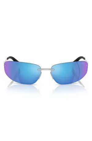 Miu Miu Miu Miu 69mm Oversized Oval Sunglasses Silver