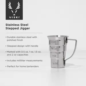 VISKI Harrison Stepped Jigger In Stainless Steel