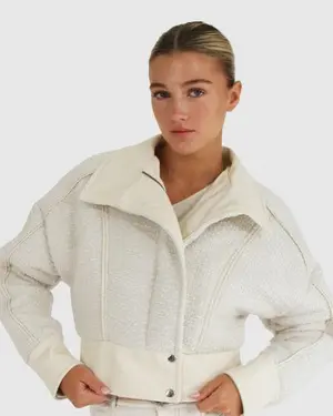 BELLE & BLOOM Mad Love Cropped Bomber Jacket