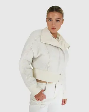 BELLE & BLOOM Mad Love Cropped Bomber Jacket