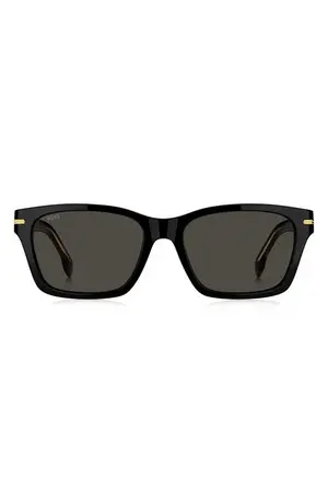BOSS 56mm Rectangular Sunglasses - Black/ Grey