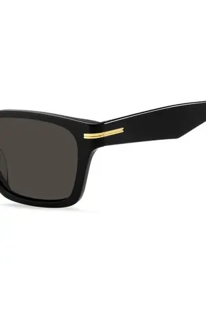 BOSS 56mm Rectangular Sunglasses - Black/ Grey