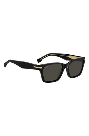 BOSS 56mm Rectangular Sunglasses - Black/ Grey