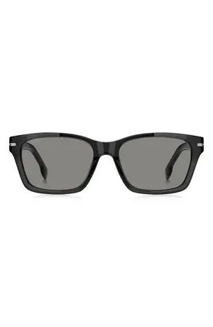 BOSS 56mm Rectangular Sunglasses - Grey/ Grey