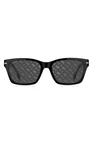 BOSS 56mm Rectangular Sunglasses - Black/ Grey