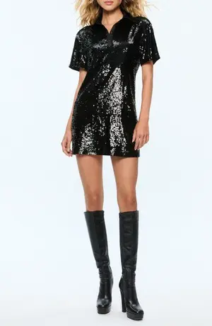 Alice + Olivia Sequin Polo Minidress