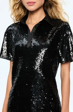 Alice + Olivia Sequin Polo Minidress