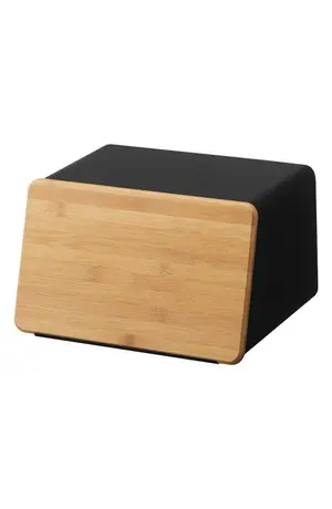 YAMAZAKI Sliding Door Bread Box - Black