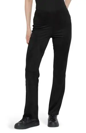 Lyssé Bootcut Faux Suede Leggings - Black