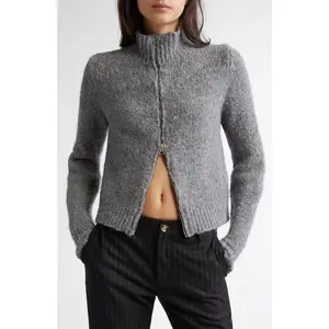 Paloma Wool Stadium Intarsia Zip Cardigan - Grey | Editorialist
