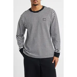 Obey Stripe Long Sleeve Cotton T-shirt