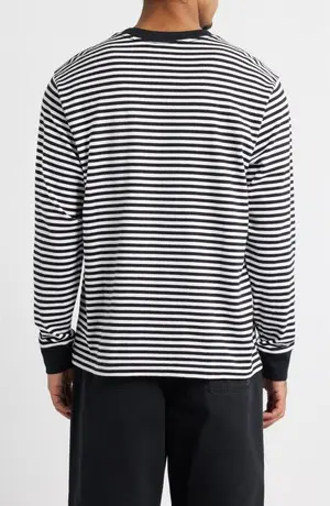 Obey Stripe Long Sleeve Cotton T-shirt