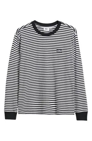 Obey Stripe Long Sleeve Cotton T-shirt