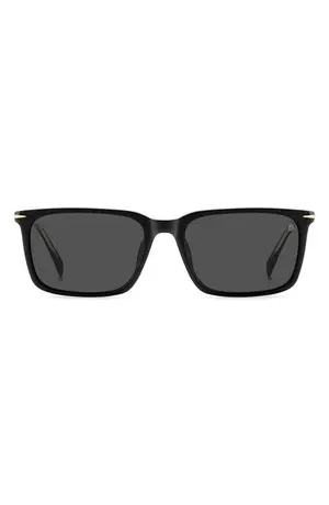 DB EYEWEAR BY DAVID BECKHAM Rectangular Sunglasses - Black/ Grey