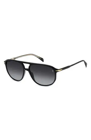 DB EYEWEAR BY DAVID BECKHAM 58mm Aviator Sunglasses