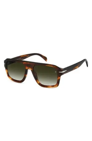 DB EYEWEAR BY DAVID BECKHAM 54mm Gradient Sunglasses - Brown Horn/ Green Shaded