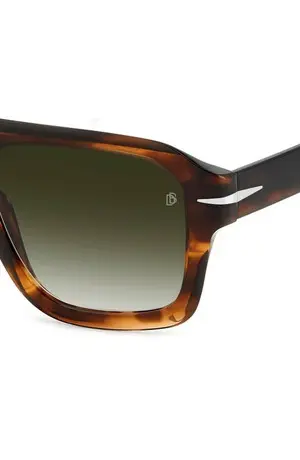 DB EYEWEAR BY DAVID BECKHAM 54mm Gradient Sunglasses - Brown Horn/ Green Shaded