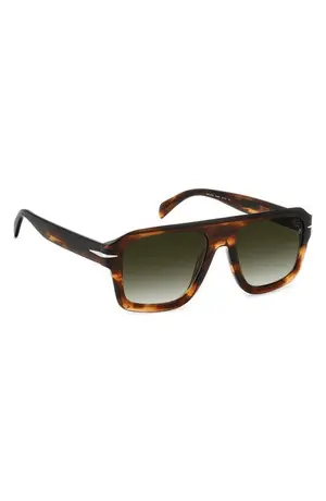 DB EYEWEAR BY DAVID BECKHAM 54mm Gradient Sunglasses - Brown Horn/ Green Shaded