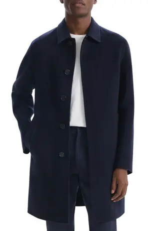 Theory Double Face Wool-cashmere Blend Car Coat - Baltic