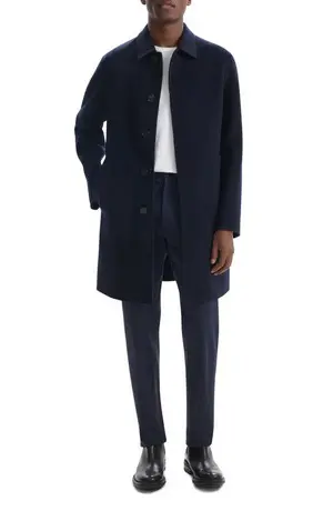 Theory Double Face Wool-cashmere Blend Car Coat - Baltic