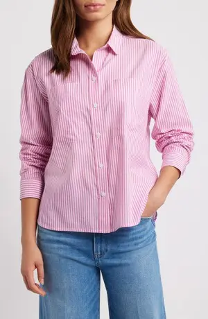 BEACHLUNCHLOUNGE Everlynn Cotton-blend Shirt - Hollywood Cerise