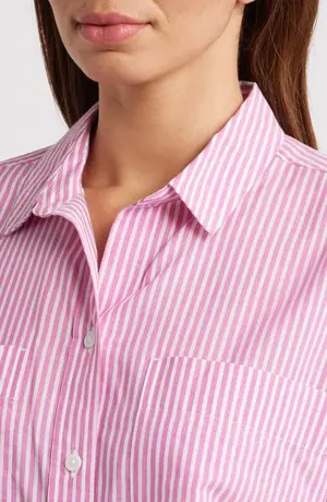 BEACHLUNCHLOUNGE Everlynn Cotton-blend Shirt - Hollywood Cerise