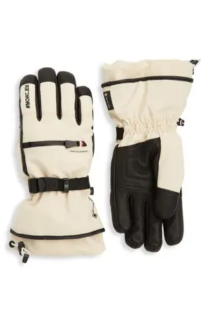 Moncler Leather Trim Ski Gloves - 051-cream
