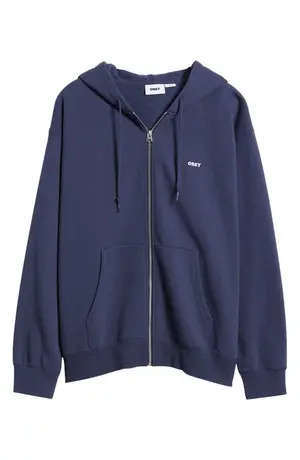 Obey Established Works Bold Zip Hoodie - Academy Navy