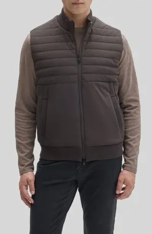 Robert Barakett Fremantle Quilted Corduroy Vest - Espresso