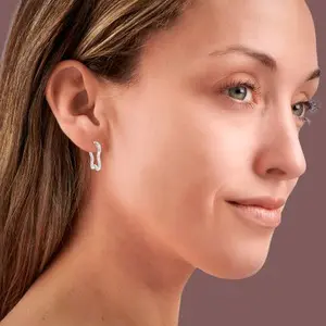 DONATELLO GIAN Name' Wiggle Hoop Earrings - Silver