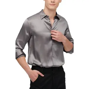 Lilysilk Mulberry Silk Basic Shirt - Dark Gray