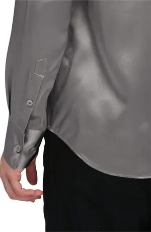 Lilysilk Mulberry Silk Basic Shirt - Dark Gray