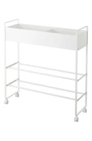YAMAZAKI Rolling Entryway Storage Shelf - White