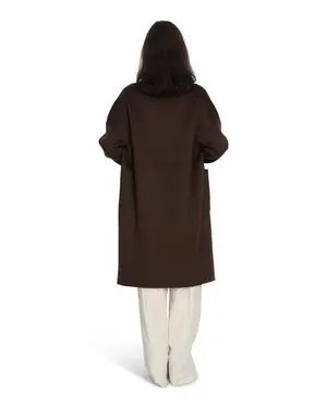 BELLE & BLOOM Publisher Double Breasted Wool Blend Coat - Chocolate