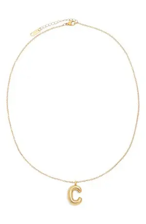 PETIT MOMENTS Petit Moments Bubble Initial Pendant Necklace Gold - C
