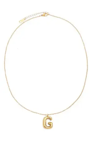 PETIT MOMENTS Bubble Initial Pendant Necklace - Gold - G