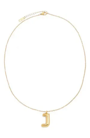 PETIT MOMENTS Bubble Initial Pendant Necklace - Gold - J