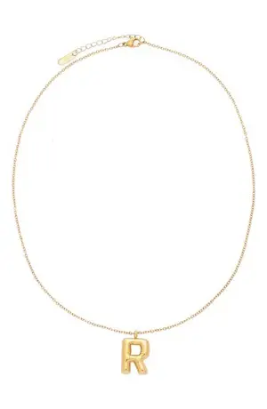 PETIT MOMENTS Bubble Initial Pendant Necklace - Gold - R
