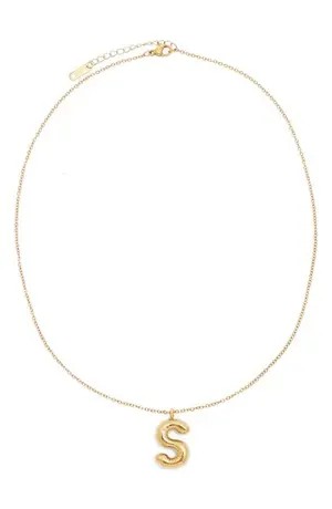 PETIT MOMENTS Petit Moments Bubble Initial Pendant Necklace Gold - S