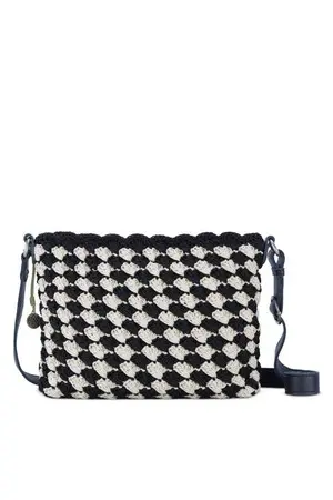 THE SAK Melrose Leather Crossbody Bag - Black Ecru Shell