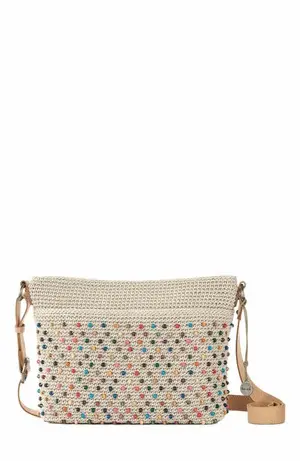 THE SAK Melrose Leather Crossbody Bag - Ecru Multi Beads