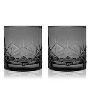 VISKI Admiral Crystal Rocks Glasses - Grey