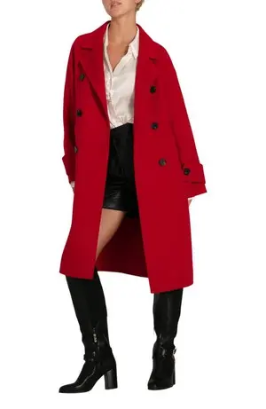 BELLE & BLOOM Rumour Has It Oversized Wool-blend Coat - Red