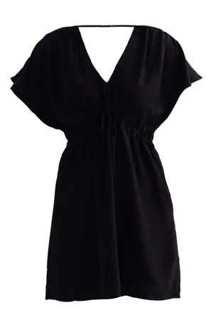 REISTOR Gathered V-neck Dress