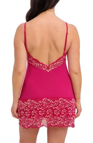 Fantasie Emmaline V-back Lace Chemise - Cerise