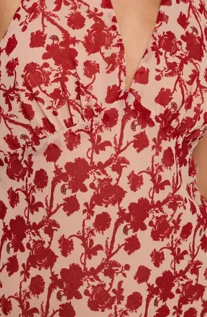 Princess Polly Neelia Floral Halter Mini Dress - Red